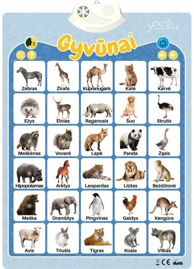 Lavinamasis lietuviškai kalbantis plakatas YES FOR SKILLS GYVŪNAI | Pegasas